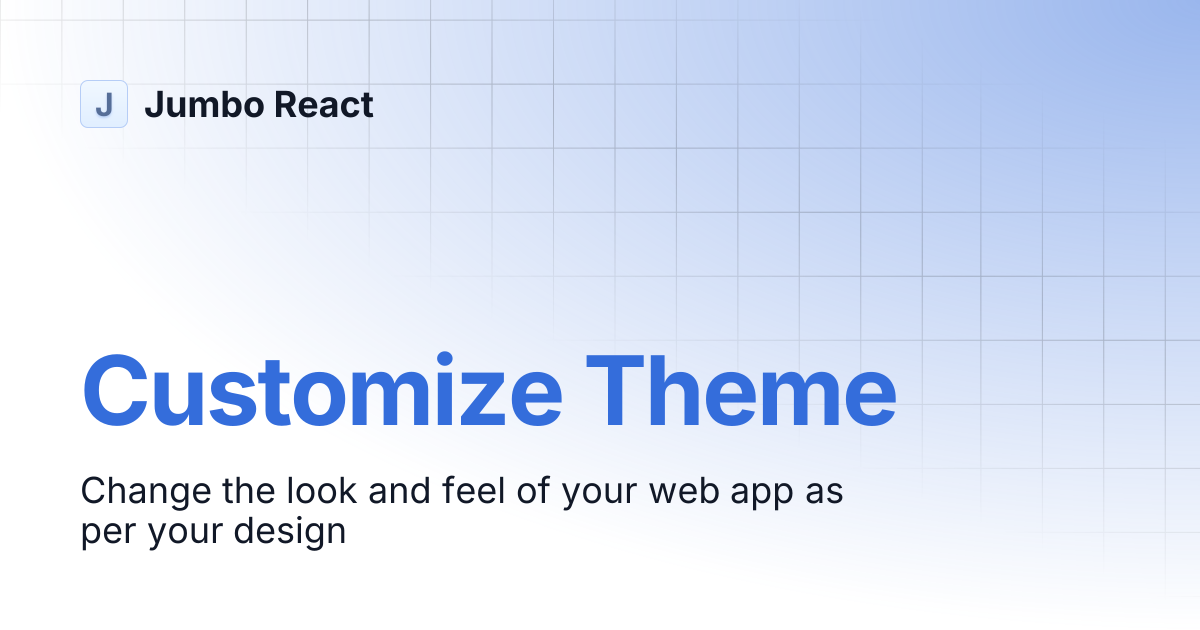Customize Theme | Jumbo React