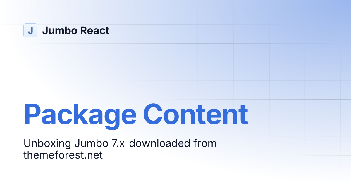 Package Content | Jumbo React
